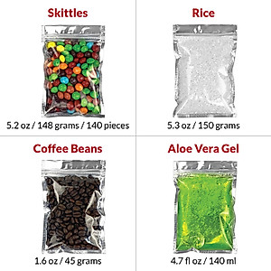 Mylar Bags with Ziplock 4" x 6" | 100 Bags | Sealable Heat Seal Bags for Candy and Food Packaging, Medications and Vitamins | Plastic and Aluminum Foil Packets for Liquid and Solids