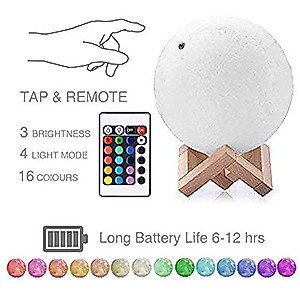 Shiny Alice 16 Colors Personalized Photo Night Light Customized 3D Printing USB Charging Moon Lamp Moon Light Night Light for Kids Gift for Women Christmas Gift…