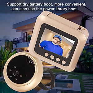 Video Doorbell, Peephole Door Camera Digital Door Viewer, Humanized FIFO Design 160 Degree Wide Angle 2.0MP Pixel for Videotape Home Security Take Photos