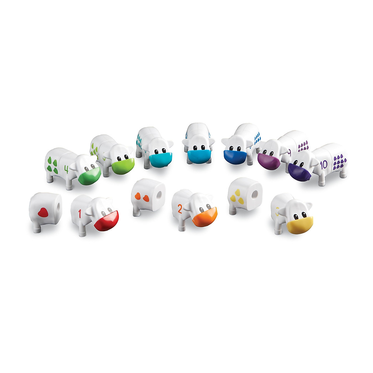 Learning Resources Snap-n-Learn Counting Cows Toy Set,Develops Color Recognition, Counting & Sorting Set, Farm Animals, 20 Pieces, Ages 18+ months
