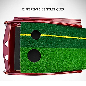 cghhome 3M Golf Putting Practice Machine, Indoor Simulated Turf Golf Training Blanket with 10 Golf Balls, Professional Golf Practice Equipment (Color : 1, Size : 32 * 310cm)