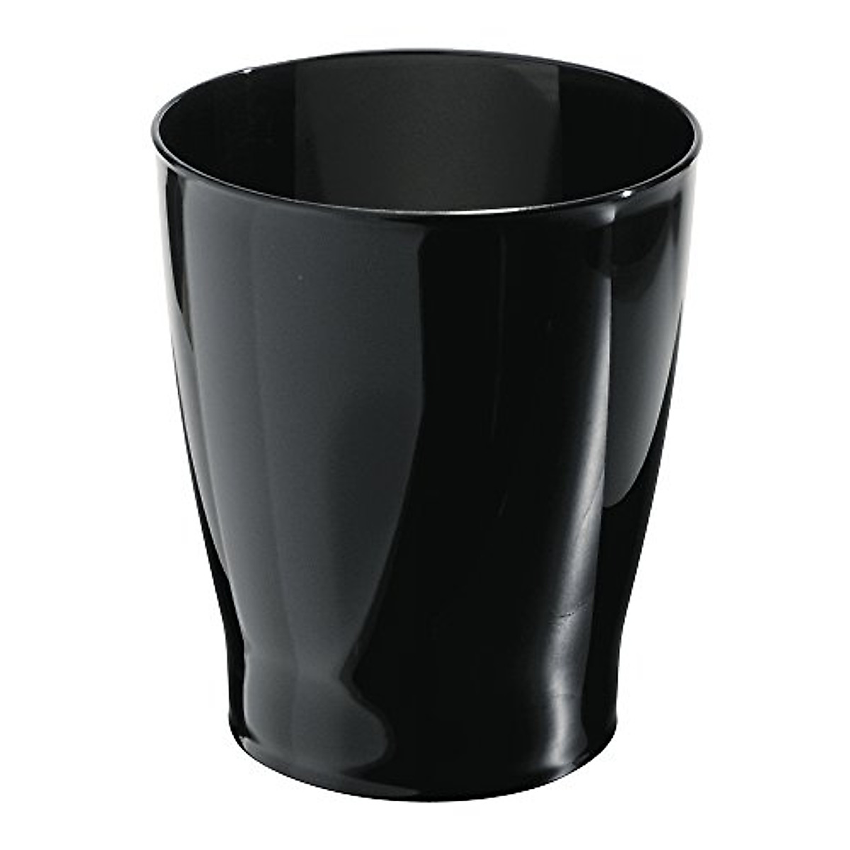 iDesign 19942 Franklin Plastic Wastebasket, Trash Can for Bathroom, Bedroom, Kitchen, Home Office, Dorm, College, 8" x 8" x 9.1", Black
