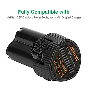 Shentec 2 Pack 10.8V 3.0Ah Li-ion Battery Compatible with Makita BL1013 Makita BL1014 194550-6 194551-4 195332-9 (Battery Charger Include)