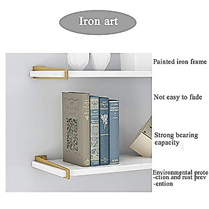 XDD Floating Shelf Light Luxury Marble Shelf Metal Bracket Bathroom Storage Kitchen Wall Shelf Bathroom Wall in-line Partition Multiple Colors