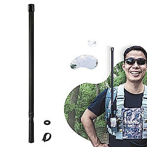 Bingfu Foldable CS Tactical SMA Female Ham Radio Antenna 2-Pack Dual Band VHF UHF 136-520MHz 18.5 inch Antenna for Kenwood Baofeng BF-F8HP UV-5R UV-82 BF-888S GT-3 Ham Two Way Radio Walkie Talkie