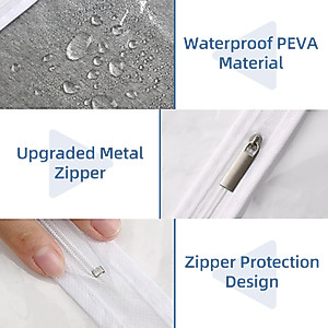 Perber 40" All Clear Garment Bags for Hanging Clothes, 12 Packs Suit Bags for Closet Storage, Plastic Waterproof Suit Cover Bags with Zipper for Coats, Jackets, Shirts (Set of 12)