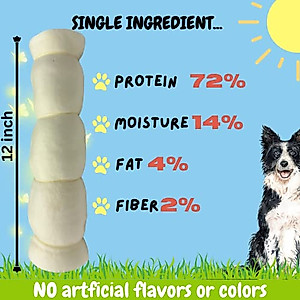 BULLYSTICKS & MORE Beef Cheek Rolls for Dogs (10-12" Extra Thick - 3 Count) - Beef Cheek Bones for Dogs - Dog Parents Choice - Premium No Hide Rolls