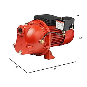 Red Lion RL-SWJ100 1 HP, 17 GPM Dual Voltage (115/230 Volts) Cast Iron Shallow Well Jet Pump, Red, 97081001