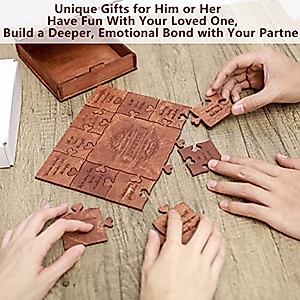Anniversary Love Puzzle Gifts for Husband Wife Him Her Gifts- Birthday Gifts for Boyfriend Girlfriend Husband Wife Him Her Valentines Gifts 12 Reason Why I Love You