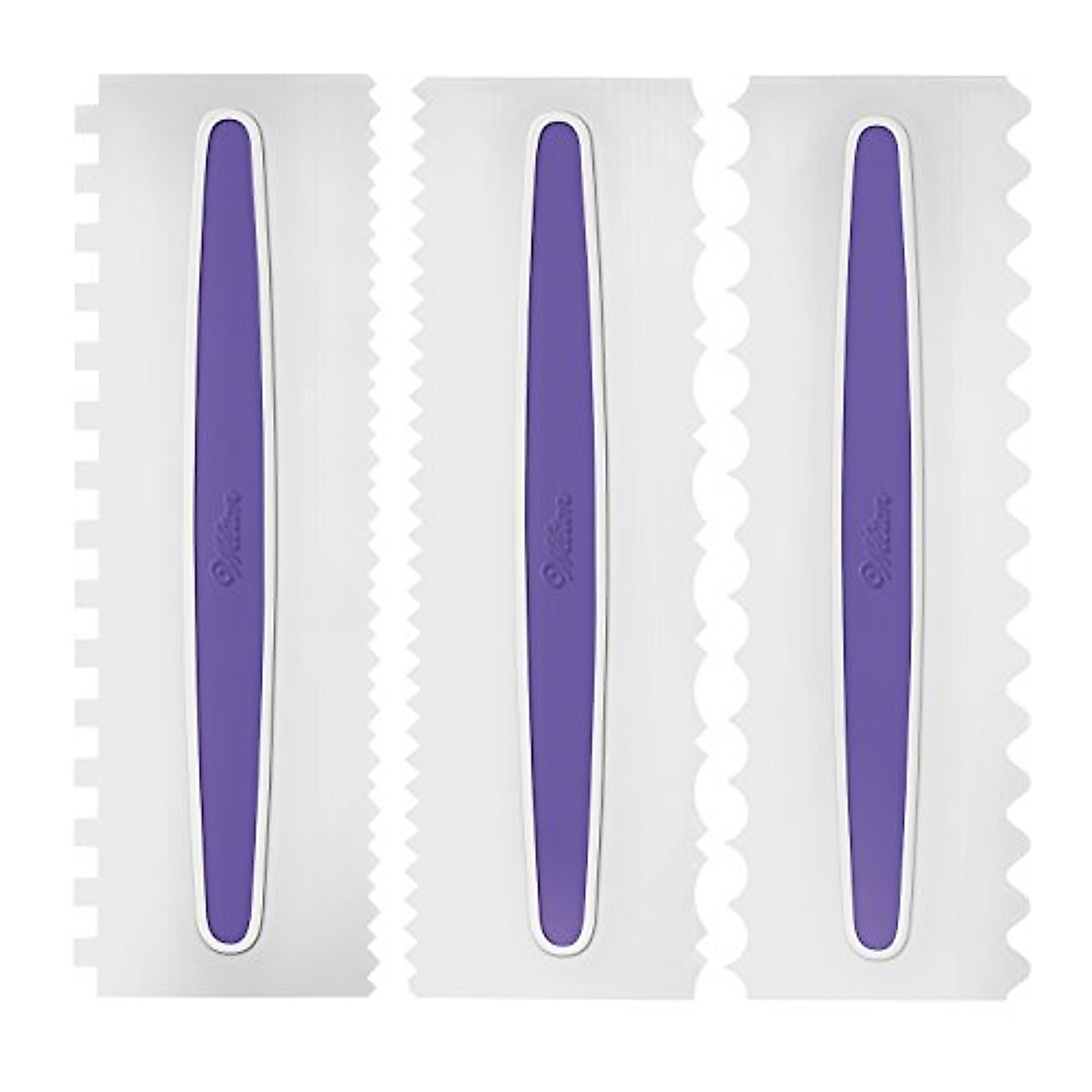 Wilton Comb Icing Smoother Set-3 Piece, White/Purple