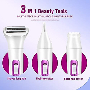 Electric Razor for Women, Nivlan Painless 2 in 1 Wet & Dry Lady Shaver for Women, Portable Waterproof Bikini Trimmer Body Hair Removal for Legs, Underarms, Armpit, Face (Rose Gold)