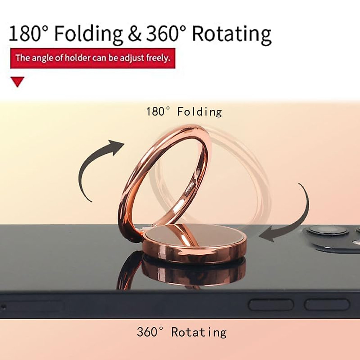 KJYFOANI for Infinix GT 10 Pro Case with [360° Rotation Ring Kickstand], Anti-Scratch Soft Silicone Phone Case for Infinix GT 10 Pro, Shockproof Cover for Women/Girl, Transparent (6.67") - XT24