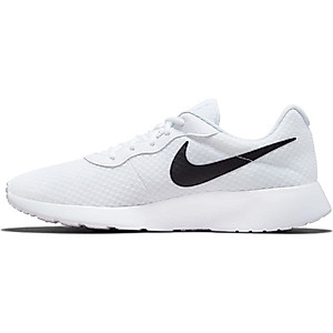 Nike Mens Tanjun, White/Black-Barely Volt, 9