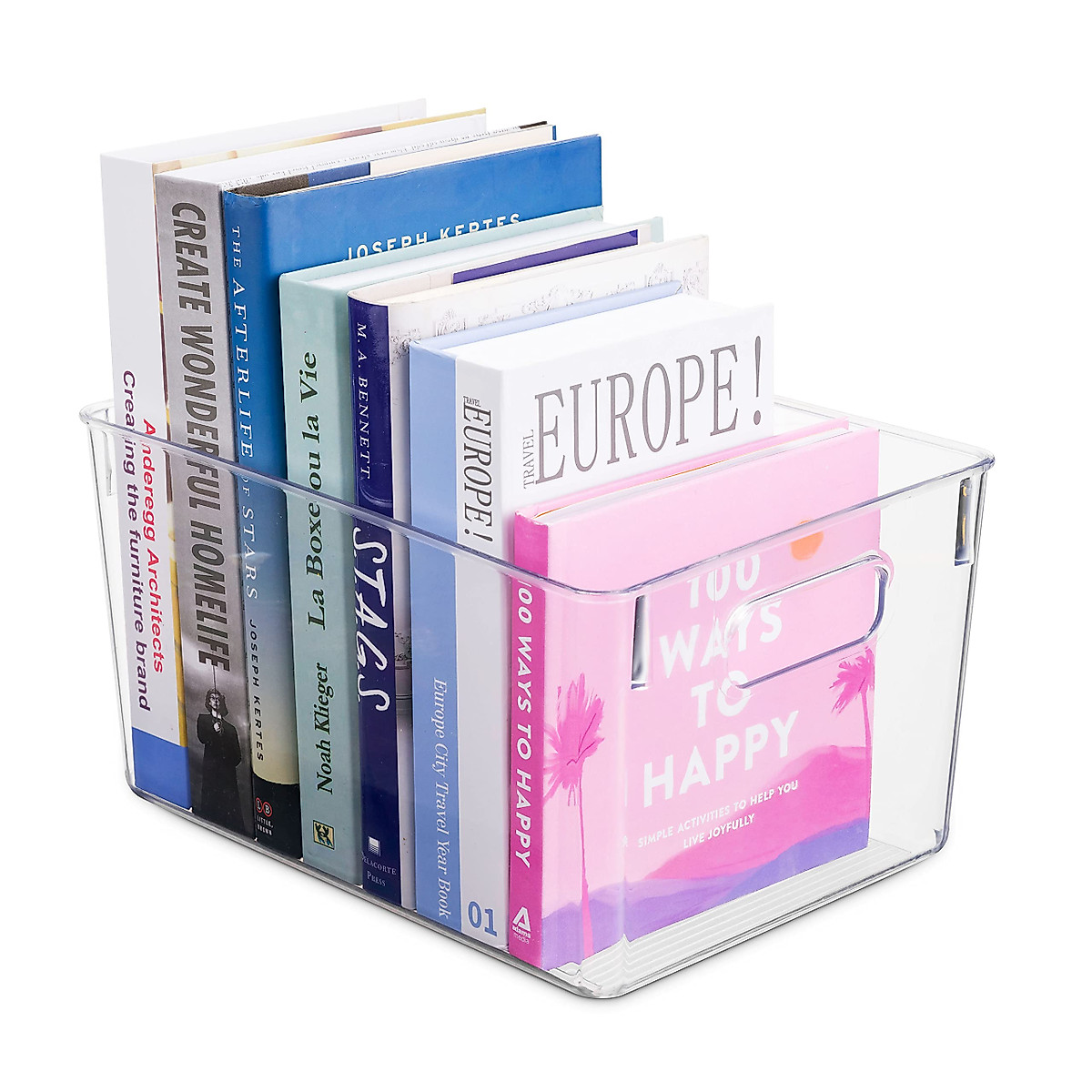 Pack Of 4 Plastic Kitchen Organization Pantry Storage Bins - Fridge Organizer, Cabinet Organizers, Household Food Storage Baskets for Countertops, Cabinets, Refrigerator, Freezer, Bedrooms, Bathrooms