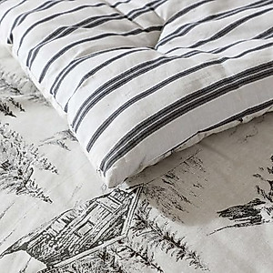 Eddie Bauer - Full/Queen Duvet Cover Set, Super Soft Bedding with Matching Sham(s), Cozy Home Decor, Oeko-Tex Certified (Rocky Mountain Cabin Grey, Full/Queen)