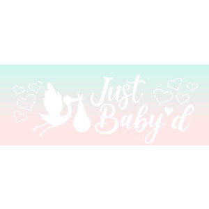 Just Baby'd - Welcome Baby Banner for Leaving Hospital, Baby's First Car Ride Sticker - Celebration & Commemoration, Rear Window Decal Kit - Easy Configuration