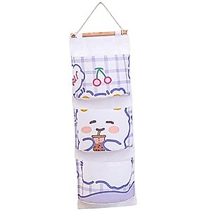Leefasy Stylish 3 Wall Door Hanging Storage Bag Organizer Waterproof Closet Pouch for Small Accessory Toys Decor,