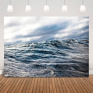 Winter Sailing Cold Blue sea at Sunset Clouds Norway Photography Backdrop Photographer Portrait Banner Photo Studio Photobooth Prop Photography Background Decoration Supplies 7×5ft