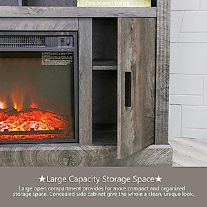 PatioFestival Electric Fireplace TV Stand Entertainment Center Corner Fire Place Heaters Tv Console with Generic Rustic Furniture for TVs up to 42" Wide, Rustic