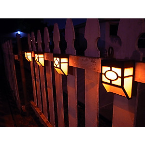 Upgrade Solar Powered Wall Mount Lights Landscape Garden Yard Fence Outdoor Warm Lights (8pc)