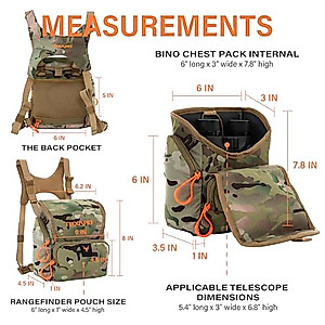 Tuxapo Binocular Harness Chest Pack with Rangefinder Pouch Bino Case for Hunting Hiking Shooting