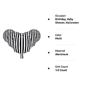 12 Pieces 18 Inch Black and White Striped Balloons Decoration Foil Mylar Balloons Aluminum Helium Balloons for Birthday Party, Baby Shower, Halloween, Ceremonies, Holiday Parties Decoration