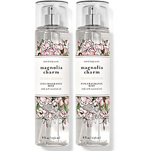Bath and Body Works Magnolia Charm Fine Fragrance Mists Pack Of 2 8 oz. Bottles (Magnolia Charm)
