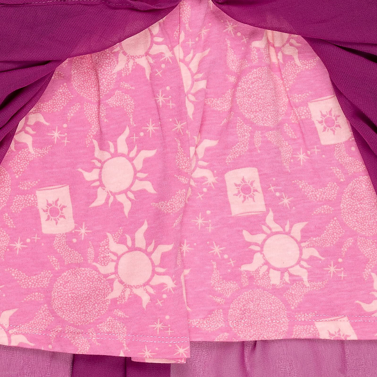 Disney Princess Rapunzel Big Girls Metallic Print Romper With Skirt Overlay 10-12