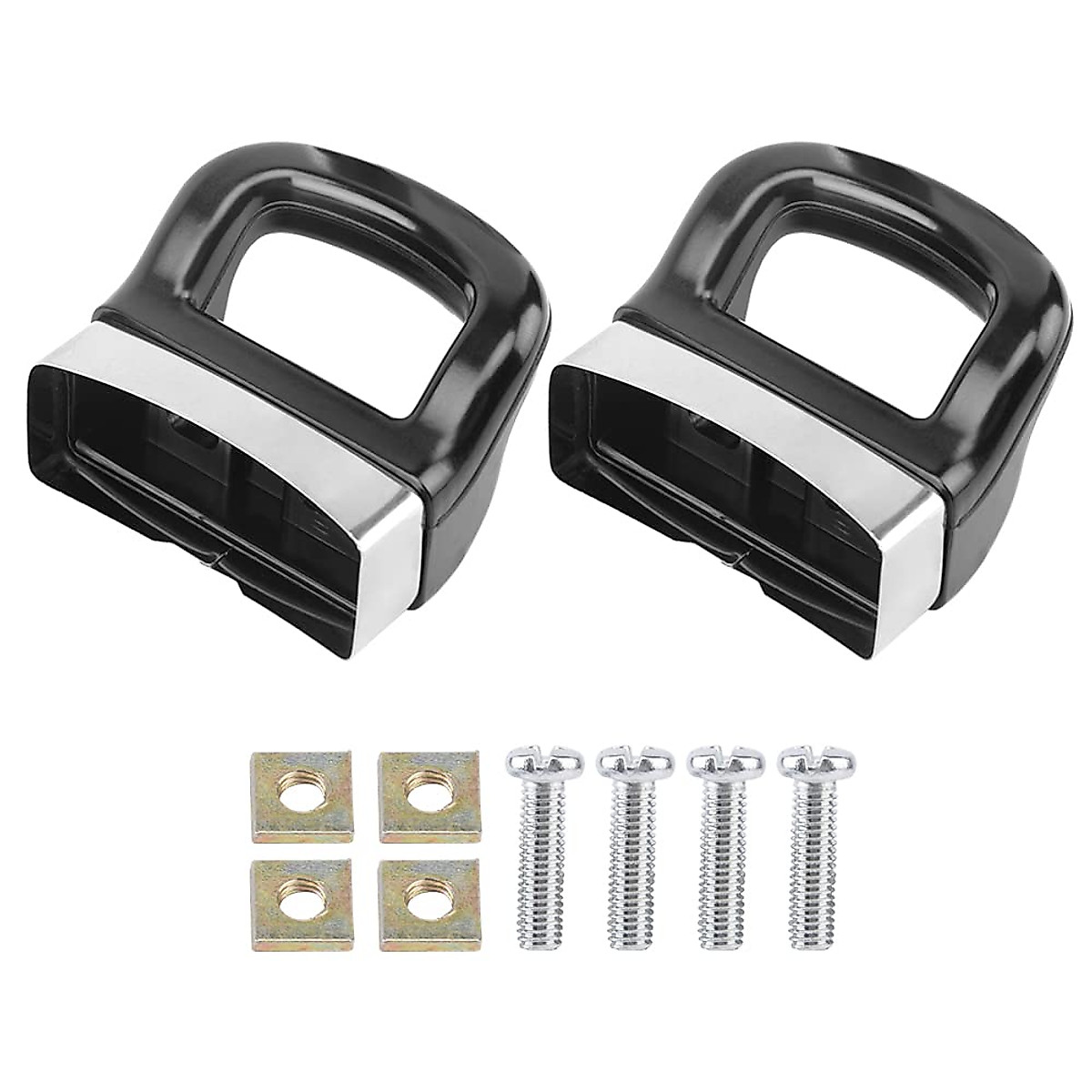 2pcs Replacement Pot Handle, Metal Pressure Short Pan Side Handles for Home Kitchen Tools(Black)