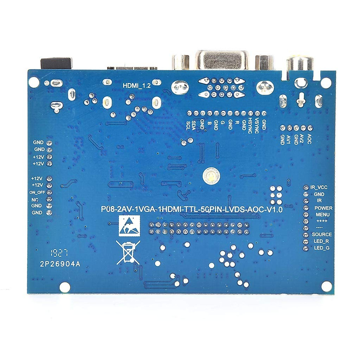 LCD Driver Board, Universal 40 Pins 9V-24V HDMI VGA 2AV Input LCD Controller Board, for AT070TN92 LED Panel AT065TN14