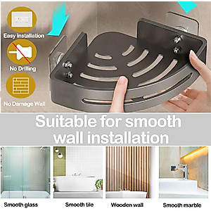 NAJIESUN Adhesive Shower Rack 3-Pack Large Capacity Rust-Proof Stainless Steel Bathroom Storage Rack, Toothpaste Storage Rack No Drilling Shelves (3-Piece Bathroom Storage Rack Set)