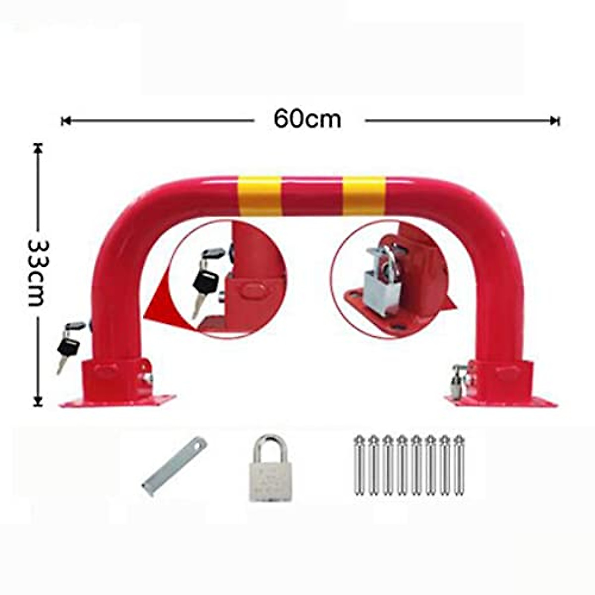 Parking Barrier Parking Lock Double Bar Gantry Parking Lock Garage Space Lock Thicken Anti-Collision Parking Space Lock Manualarchoutdoor