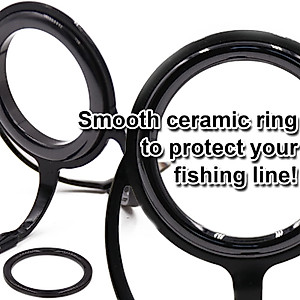 9KM DWLIFE Fishing Rod Tip Guide Repair Kit Pole Replacement Stainless Steel Ceramic Ring Saltwater Freshwater Mixed Size in a Box(Small - 50pcs)