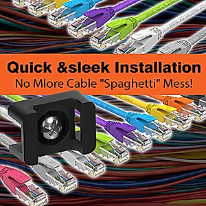 75 Pcs Cable Zip Ties Base Saddle Type Mounts with 6 Inch & 0.19 Inch Cable Ties and Stainless steel Screw, Anchor Wire Cable Clips Organizer Holders Clamps fasteners (Black/White)