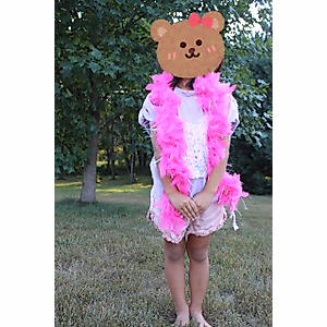 25 Gram, 4 Feet Long Chandelle Feather Boa, Great for Party, Wedding, Halloween Costume, Christmas Tree, Decoration (Candy Pink w/silver lurex)