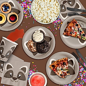Raccoon Birthday Party Supplies Set Plates Napkins Cups Tableware Kit for 16