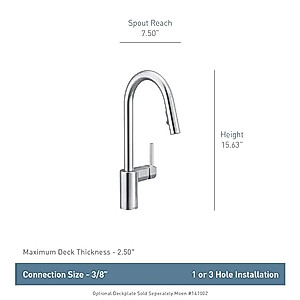 Moen Align Chrome One-Handle Modern Kitchen Pulldown Faucet with Reflex Docking System and Power Clean Spray Technology, 7565