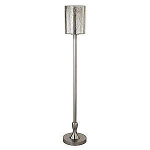 Numit 68.75" Tall Floor Lamp with Glass Shade in Brushed Nickel/Mercury Glass