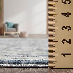 LOOMAKNOTI Kehleigh Otindas 5' x 7' Blue Oriental Indoor Area Rug
