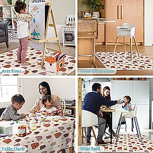 Baby Splat Mat for Under High Chair, 51 x 51 Inch Boho Splash Mat, Waterproof and Washable Spill Mat, Anti-Slip Floor Protector