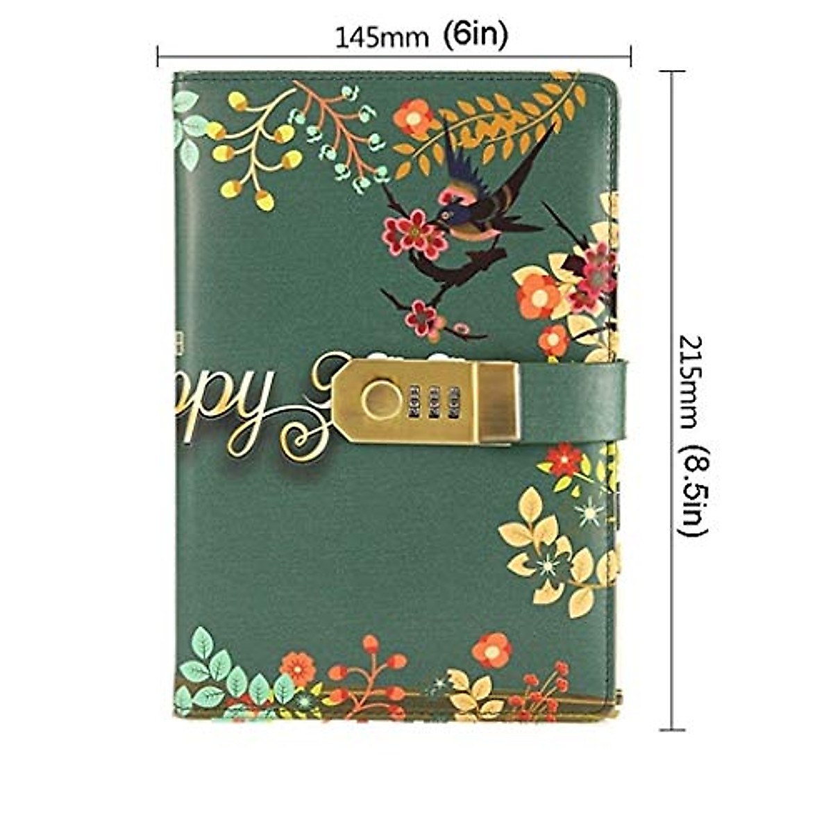 Journal Creative Password Notebook Lock Diary Leather Locking Journal Writing Notebook Digital Privacy Journals Planner Notebook Notepad Diary (Color : White)