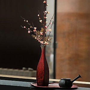 SNAIL GARDEN 2Pack Artificial Plum Blossom Flowers, Faux Long Stem Plum Blossom Bouquet with 13 Heads Full Bloom Plum & 23 Silk Flower Buds-Fake Plum Branches for Home Table Decoration (33.5", 21.2")