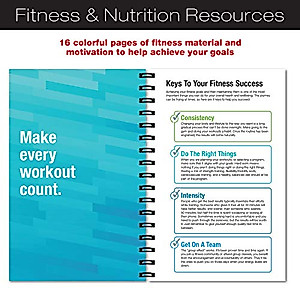 Global Printed Products Workout Fitness Journal Nutrition Planners: Clip-in Bookmark, Sturdy Binding, Thick Pages & Laminated Protective Cover (Black & Gold)