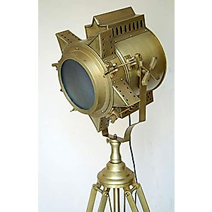 Hollywood Antique Heavy Classic Spot Light Search Light Tripod Floor Lamp Stand Collectibel