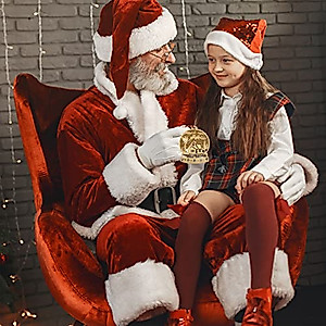 Jolette Designs Santa Claus Ornaments for Christmas Tree - Snowglobe Christmas Tree Decorations - Santa Reindeer and Sleigh Decor - Christmas Snow Globes Wooden Ornament with Rudolph Leading St Nick