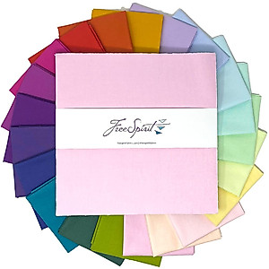 FreeSpirit Tula Pink Solids 10'' Charm Pack 42pcs, Mythical Yard