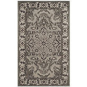SAFAVIEH Antiquity Collection 2' x 3' Grey/Beige AT58A Handmade Traditional Oriental Premium Wool Accent Rug
