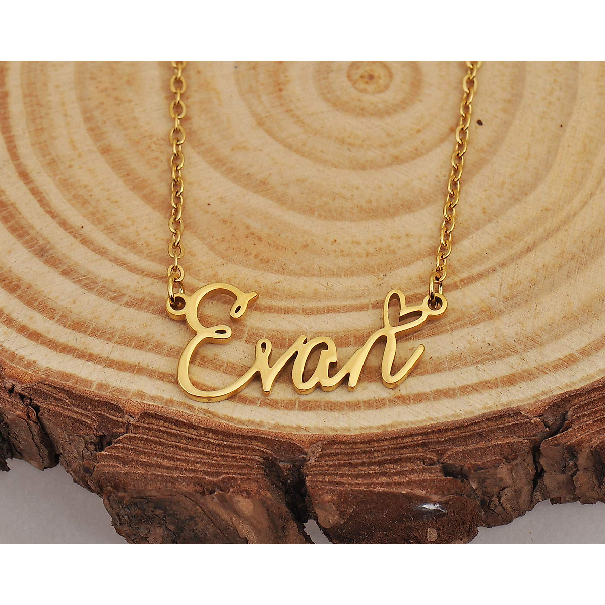 Cobi Name Necklace Name Plate Necklace Name Tag Necklace in Rose Gold