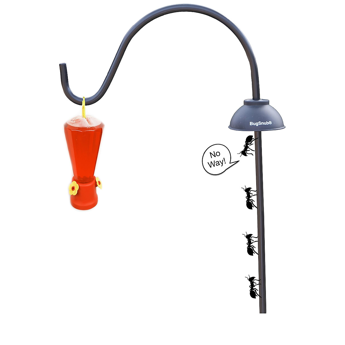 BugSnub Shepherd's Hook Ant Guard (1-Pack) - Hummingbird Moat Free Crawling Insect Protection