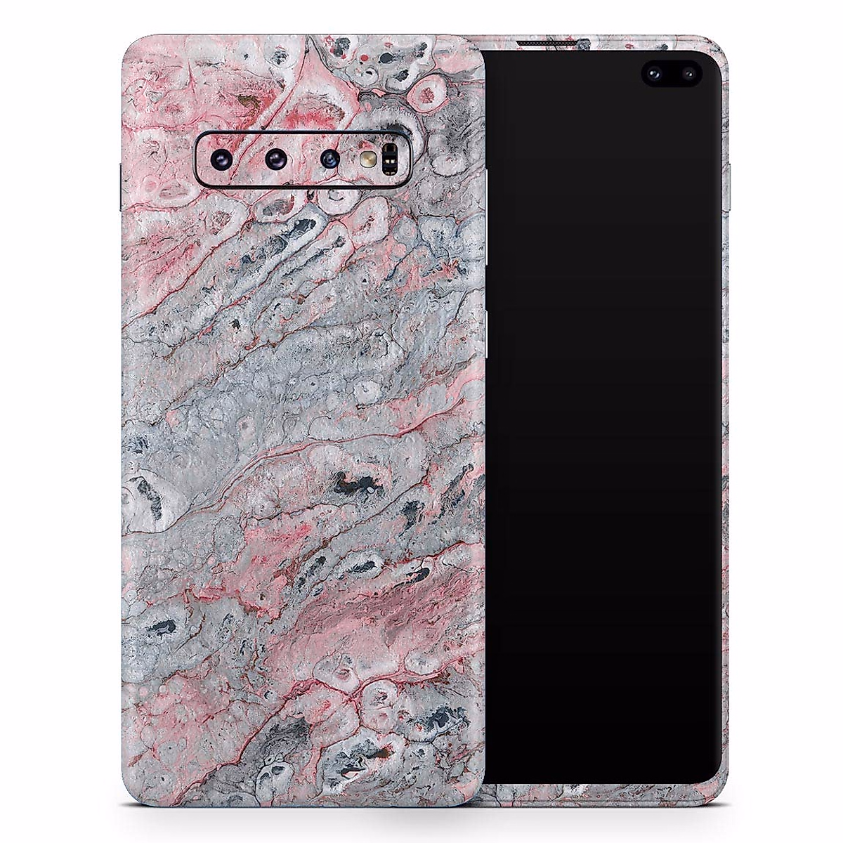 DesignSkinz Abstract Wet Paint Subtle Pink and Gray Protective Vinyl Decal Wrap Skin Cover Compatible with The Samsung Galaxy S20 (Screen Trim & Back Glass Skin)